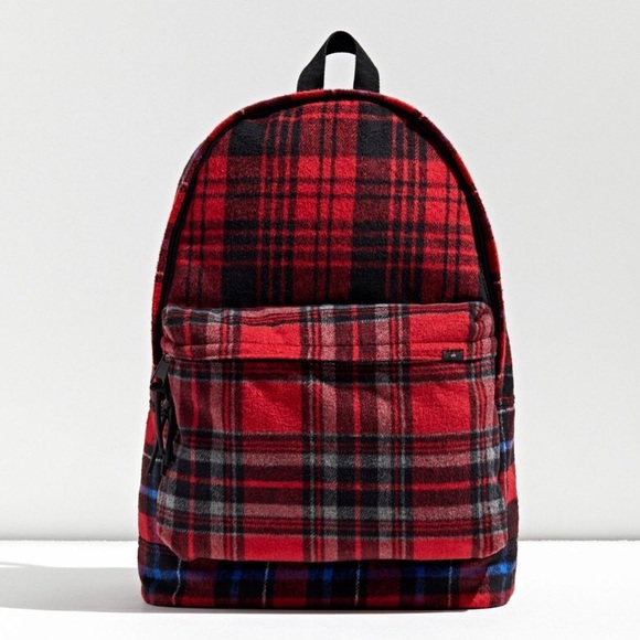 Urban Outfitters | Bags | Uo Plaid Flannel Backpack Red Black Full Size ...